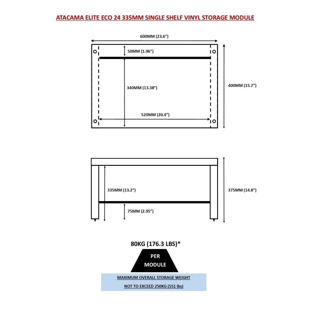Atacama Elite ECO 24 Reference Single Shelf Vinyl Storage Module